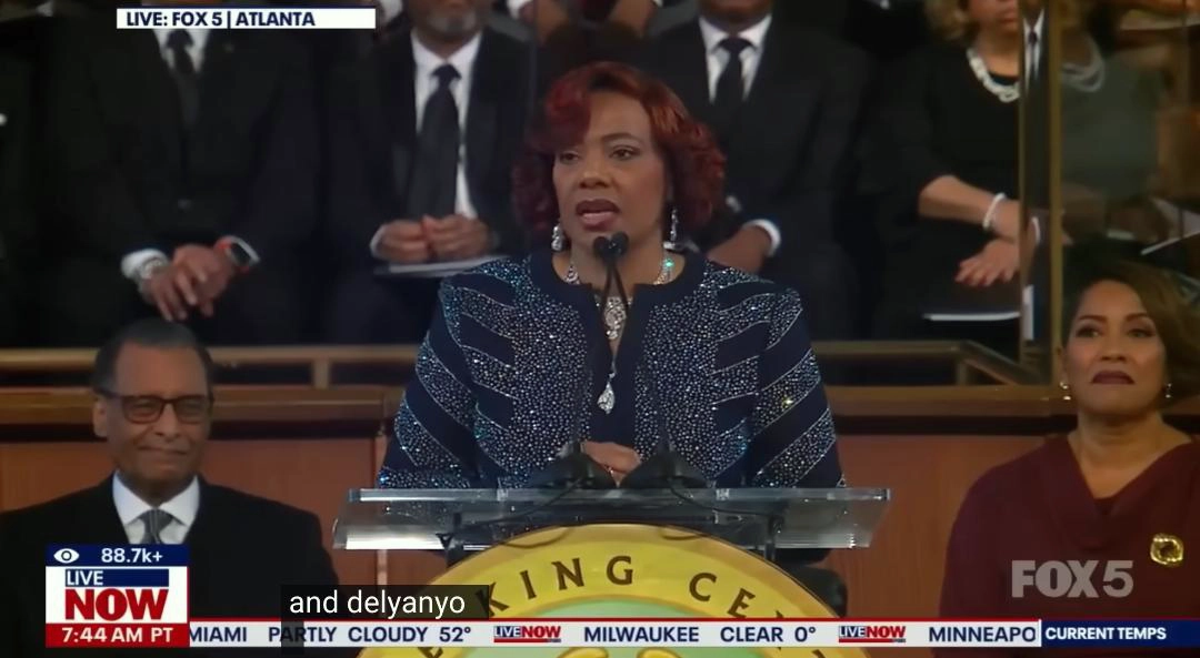 Dr. Bernice King delivered remarks on MLK Day from Atlanta, Georgia ...